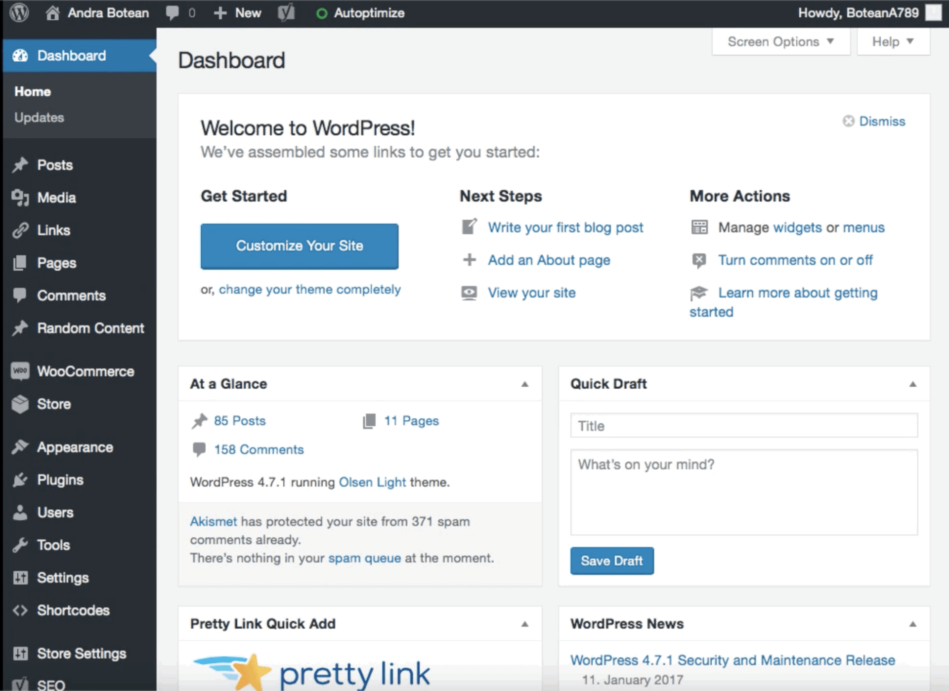 Tutorial: WordPress Dashboard Walkthrough